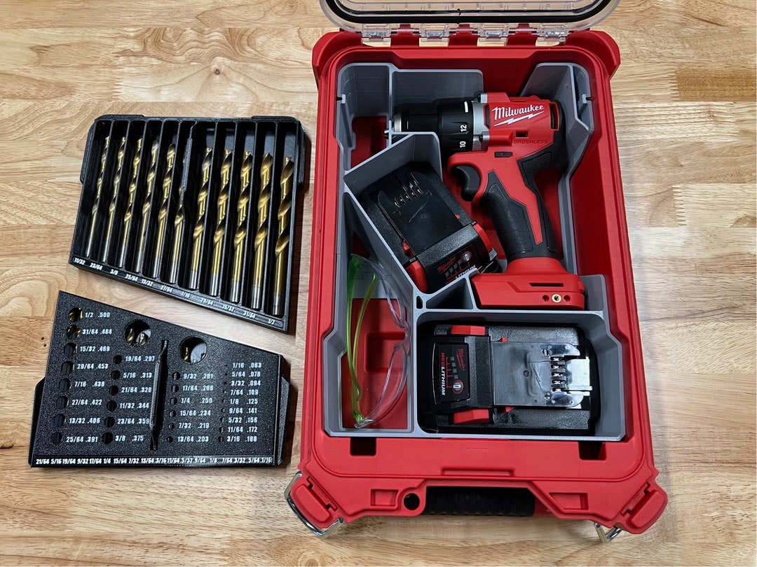 Drill and Drill Bit Organizer Compatible With Milwaukee Packout - Etsy