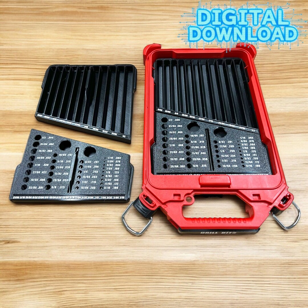 DIGITAL 3D Print File for Milwaukee Packout Drill Bit Organizer (double ...