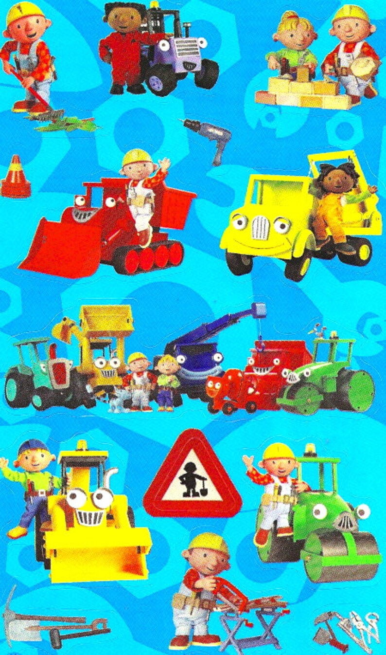 Sandylion Stickers Maxi Bob the Builder & Gang Theme Vintage - Etsy