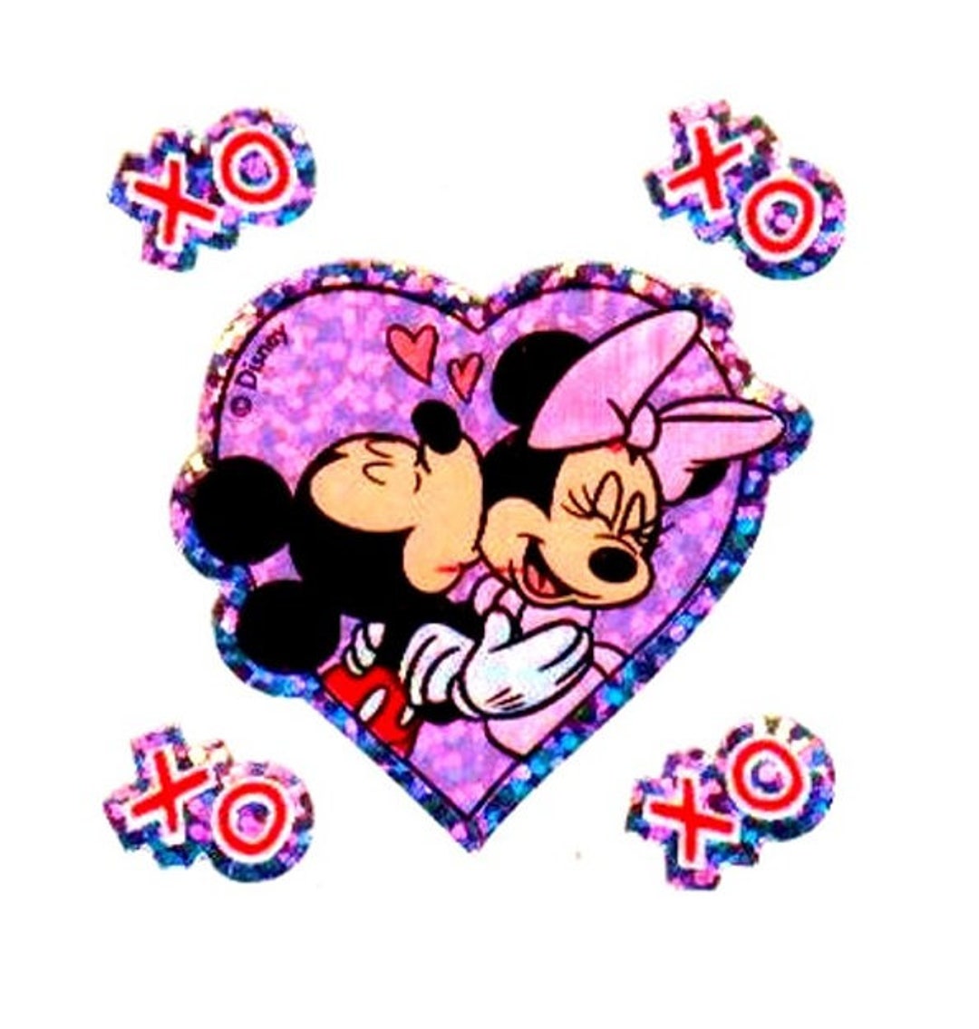 Mickey & Minnie Xo Glittery Sandylion Stickers Vintage - Etsy