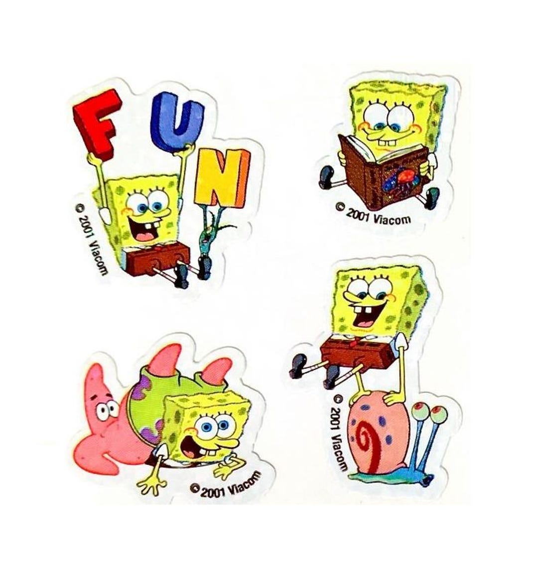 Spongebob Squarepants Glittery Sandylion Stickers Vintage - Etsy