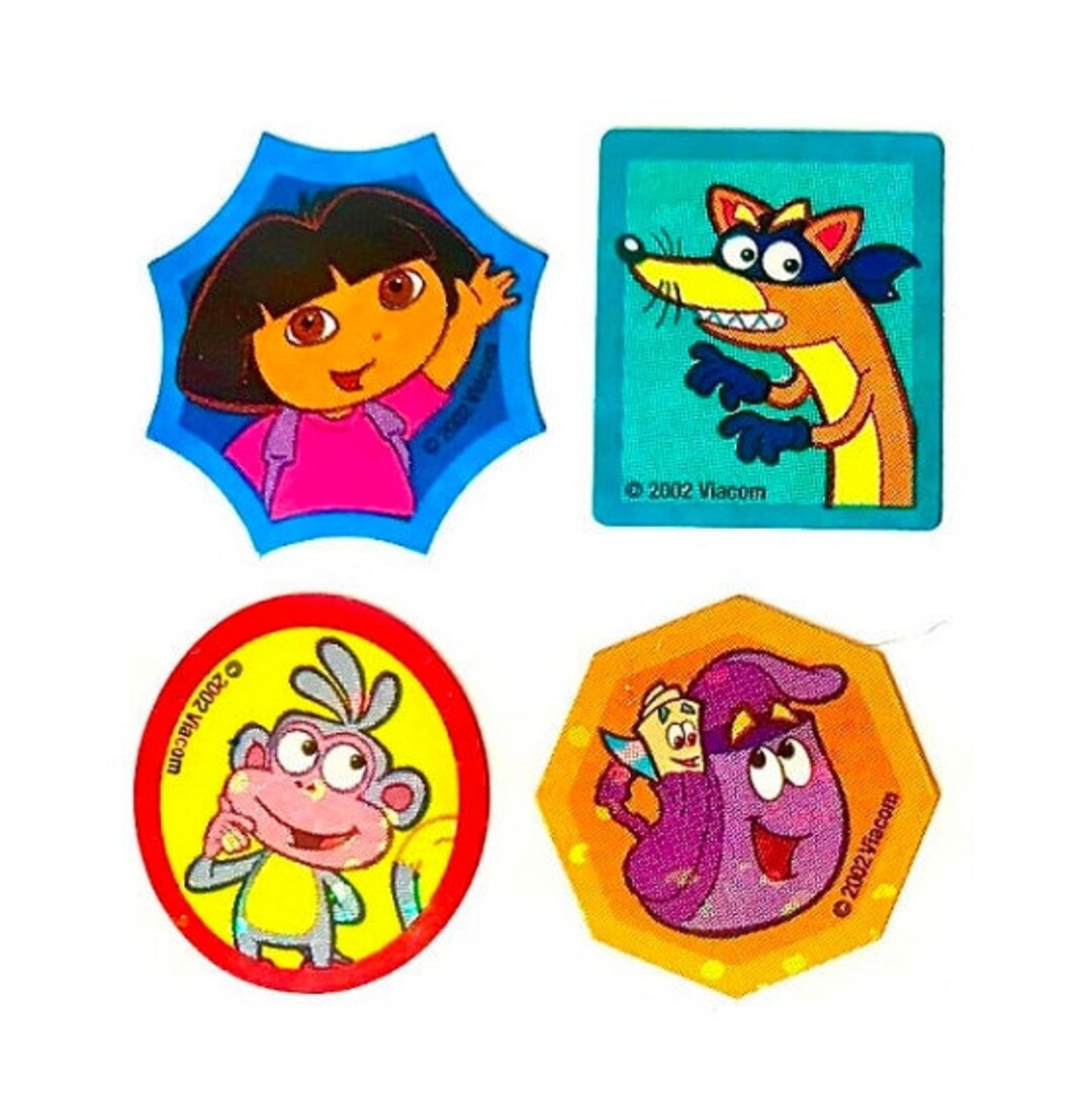 Dora the Explorer, Boots & Swiper Glittery Sandylion Stickers Vintage ...