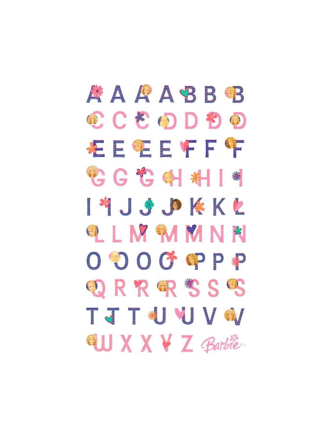 Sandylion Stickers Maxi Barbie Alphabet Theme Vintage - Etsy