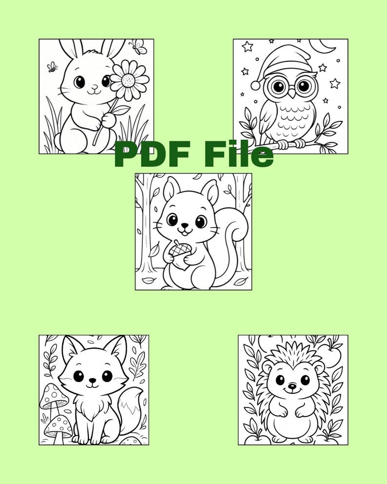 Printable Coloring Pages for Kids – Fun & Easy Activity | 5 Cute PDF ...