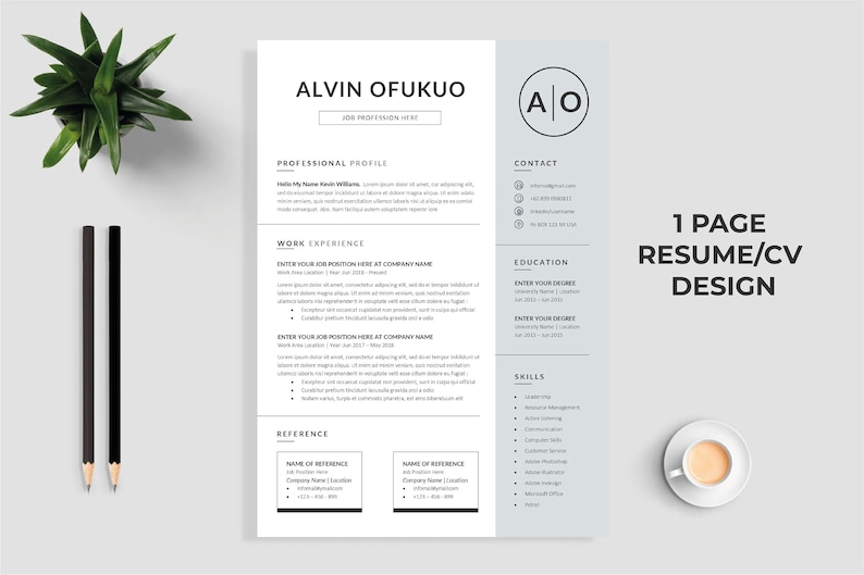 Modern, Professional, and Creative Resume Template With Cover Letter ...