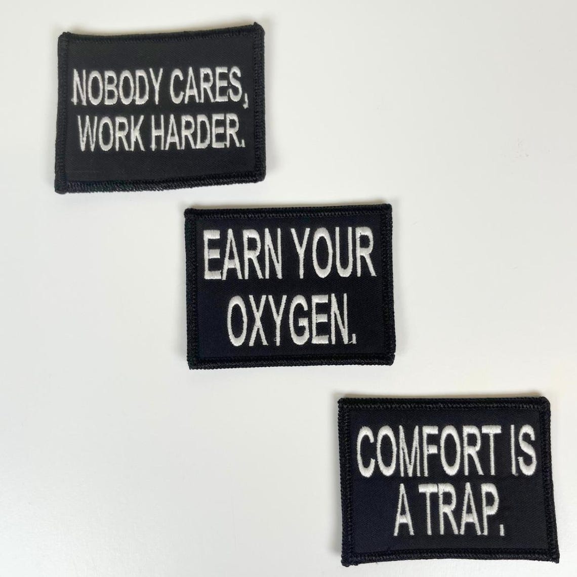 Fitness Embroidered Morale Patch Bundle Decorative Merrowed Edge - Etsy