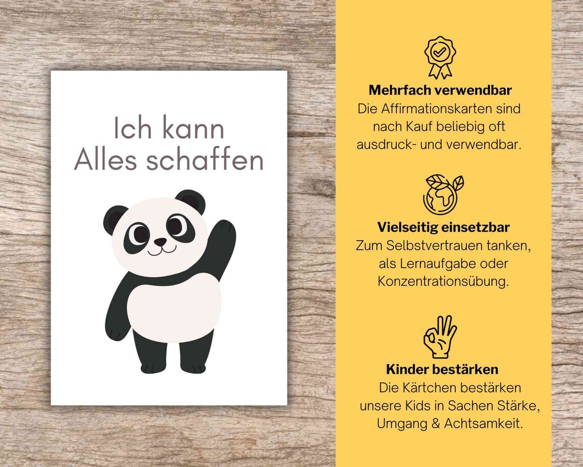 20 Affirmation Cards for Children to Print Out in German, Encouragement ...