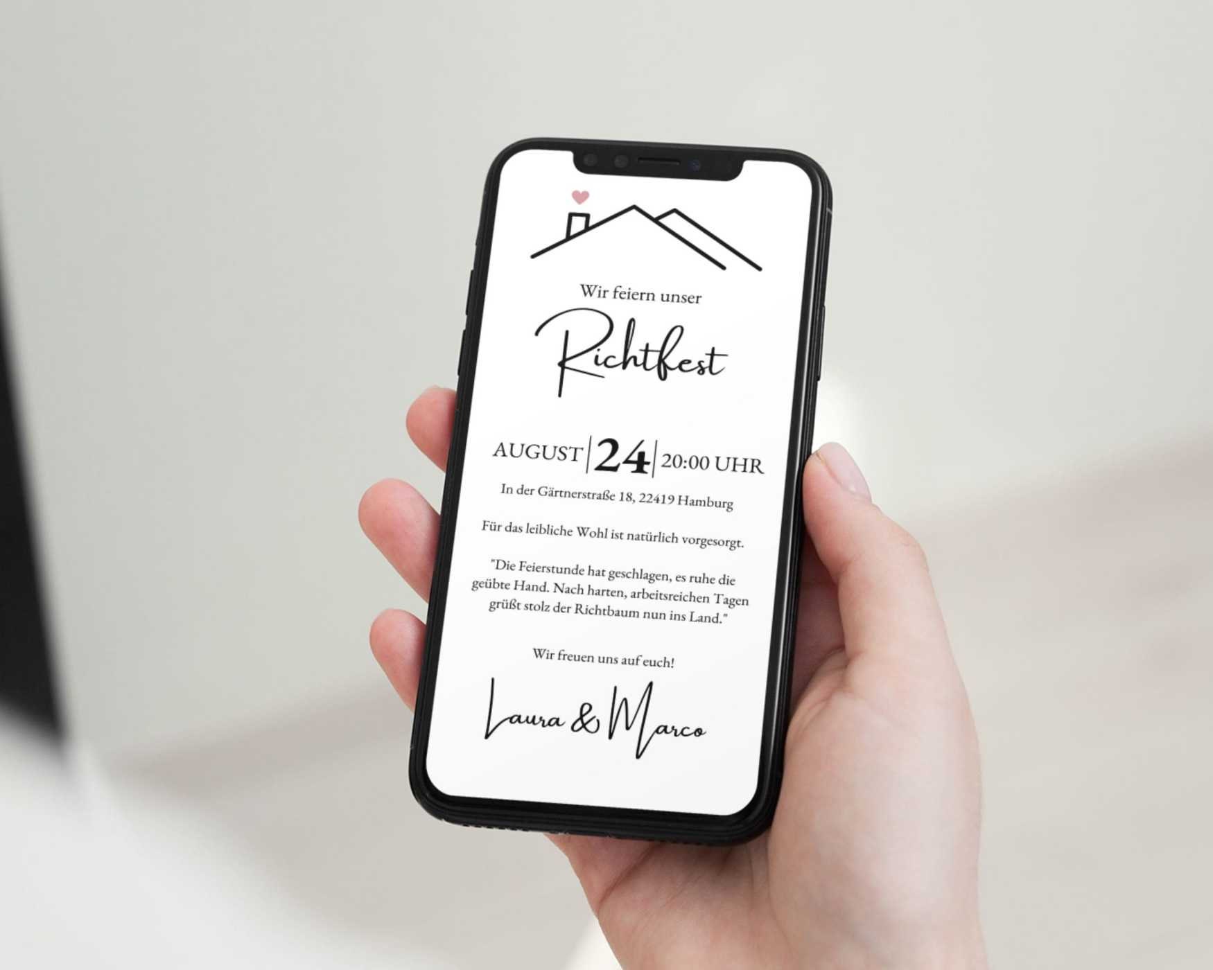 Topping-out Ceremony Invitation Digital, Topping-out Ceremony Saying ...