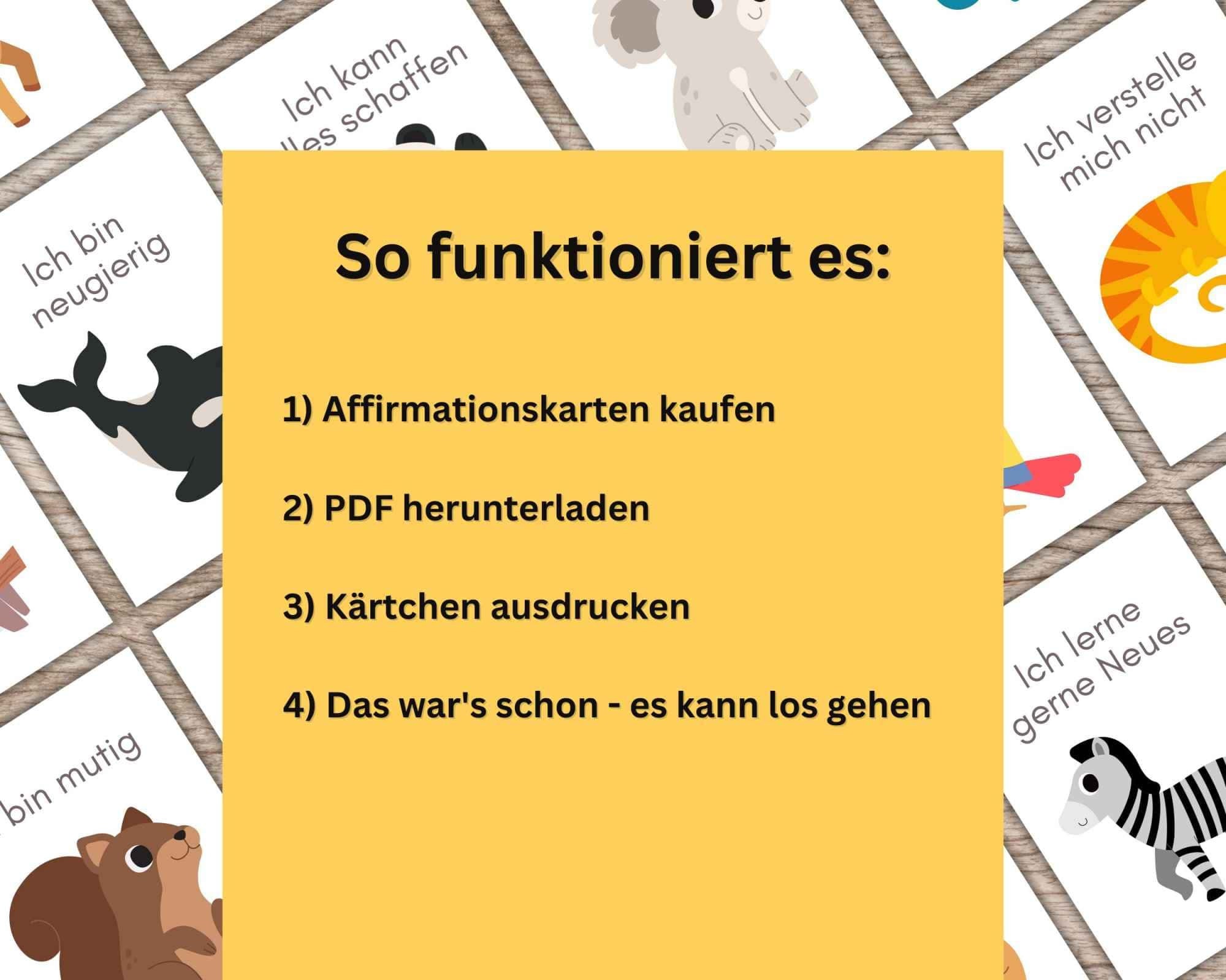 20 Affirmation Cards for Children to Print Out in German, Encouragement ...