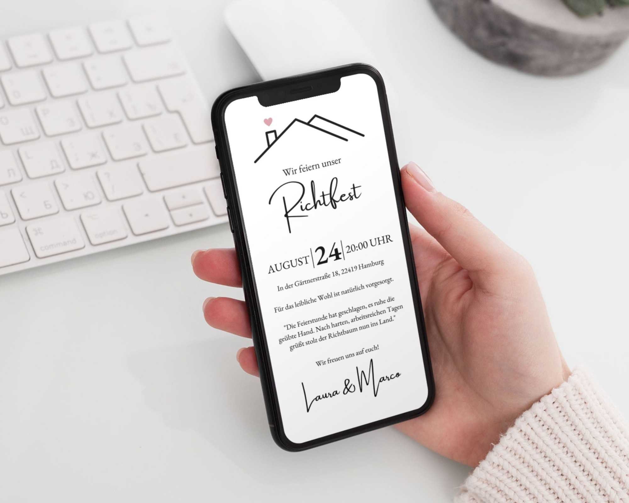 Topping-out Ceremony Invitation Digital, Topping-out Ceremony Saying ...