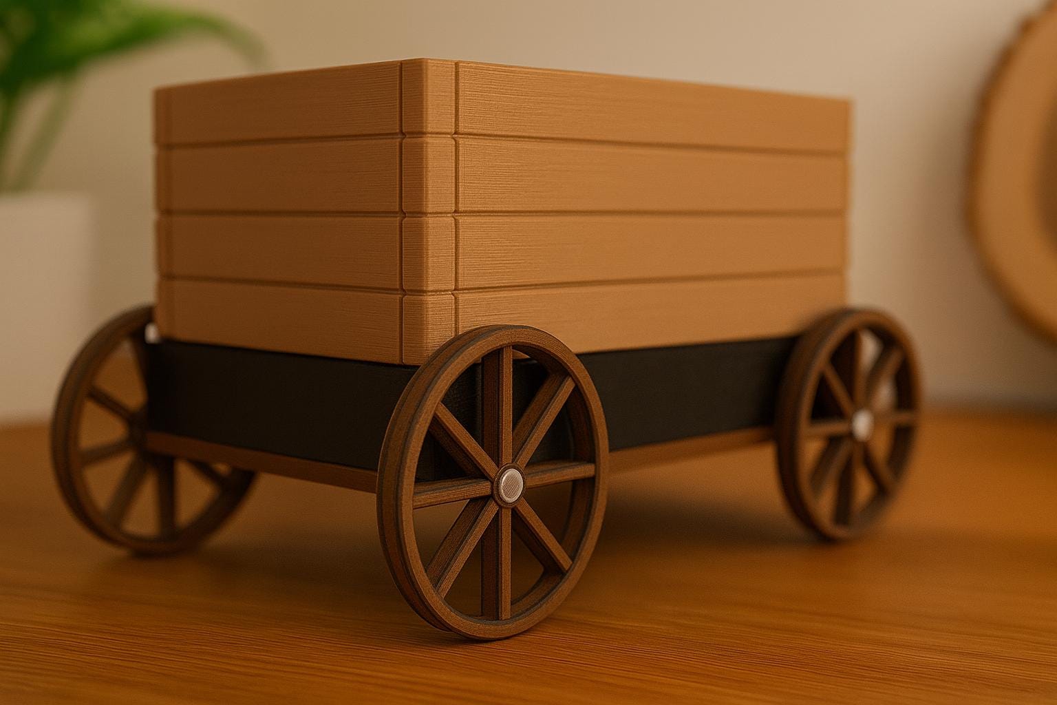 Rustic Wagon Planter STL | Mini Wheelbarrow 3D Print File | Small Plant ...