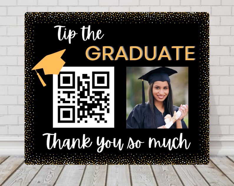 Gift for Graduates - Graduation Party Sign- QR Code Digital Sign With ...