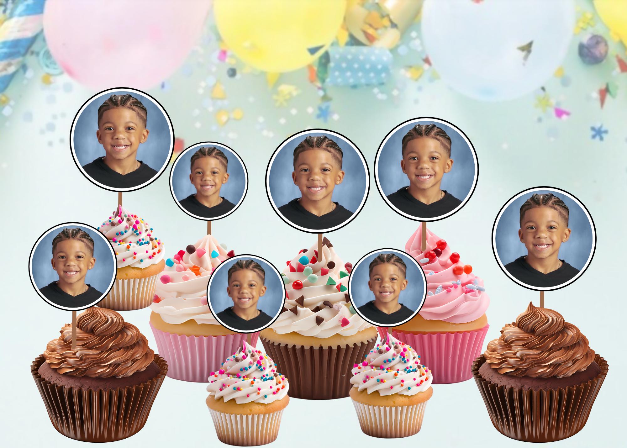 Custom Photo Cupcake Toppers - Printable Party Decorations - Digital ...