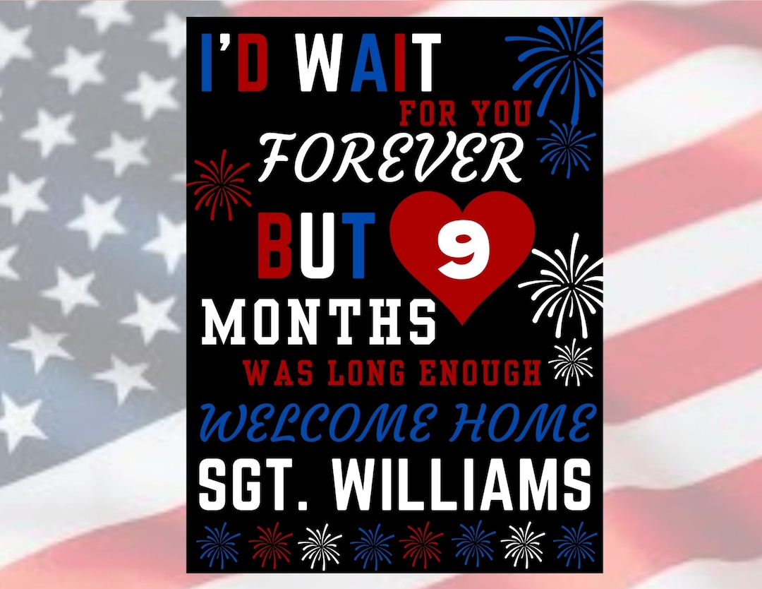 Personalized Military Homecoming Sign - Instant Download - Patriotic ...