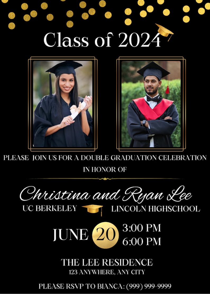 Editable 2024 Graduation Party Invitation - Personalized Invite for ...
