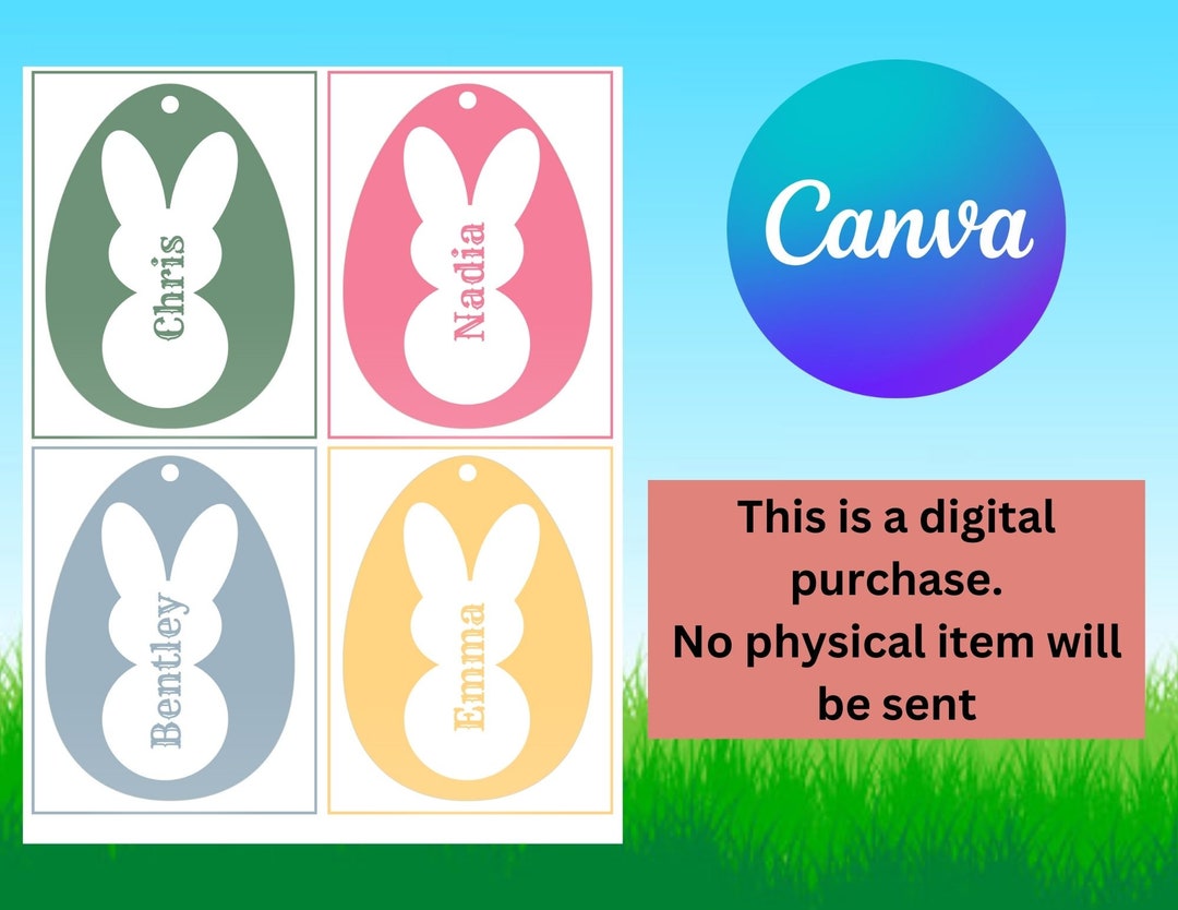 Personalized Easter Basket Tag - Editable Easter Gift Labels- Printable ...