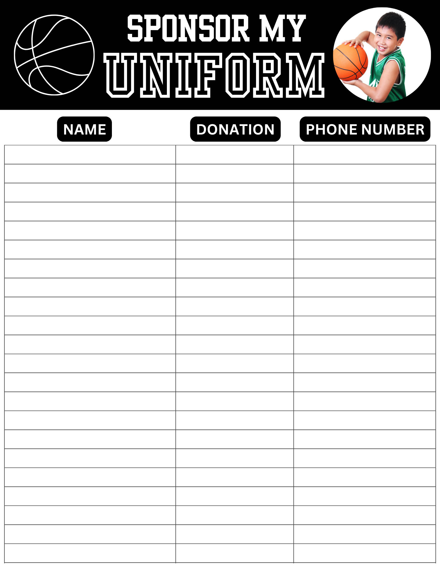 Personalized Basketball Fundraiser Template-basketball Sponsor My ...