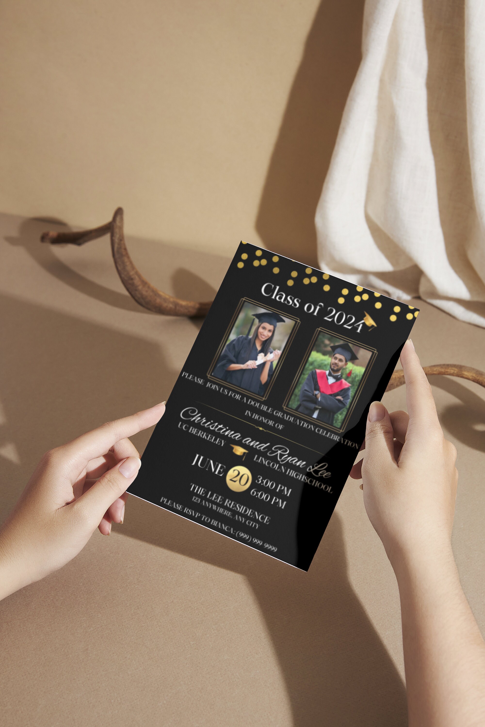 Editable 2024 Graduation Party Invitation - Personalized Invite for ...