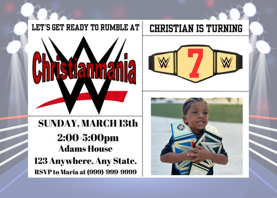 Wwe Birthday Party Invitations