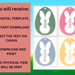 Personalized Easter Basket Tag - Editable Easter Gift Labels- Printable ...
