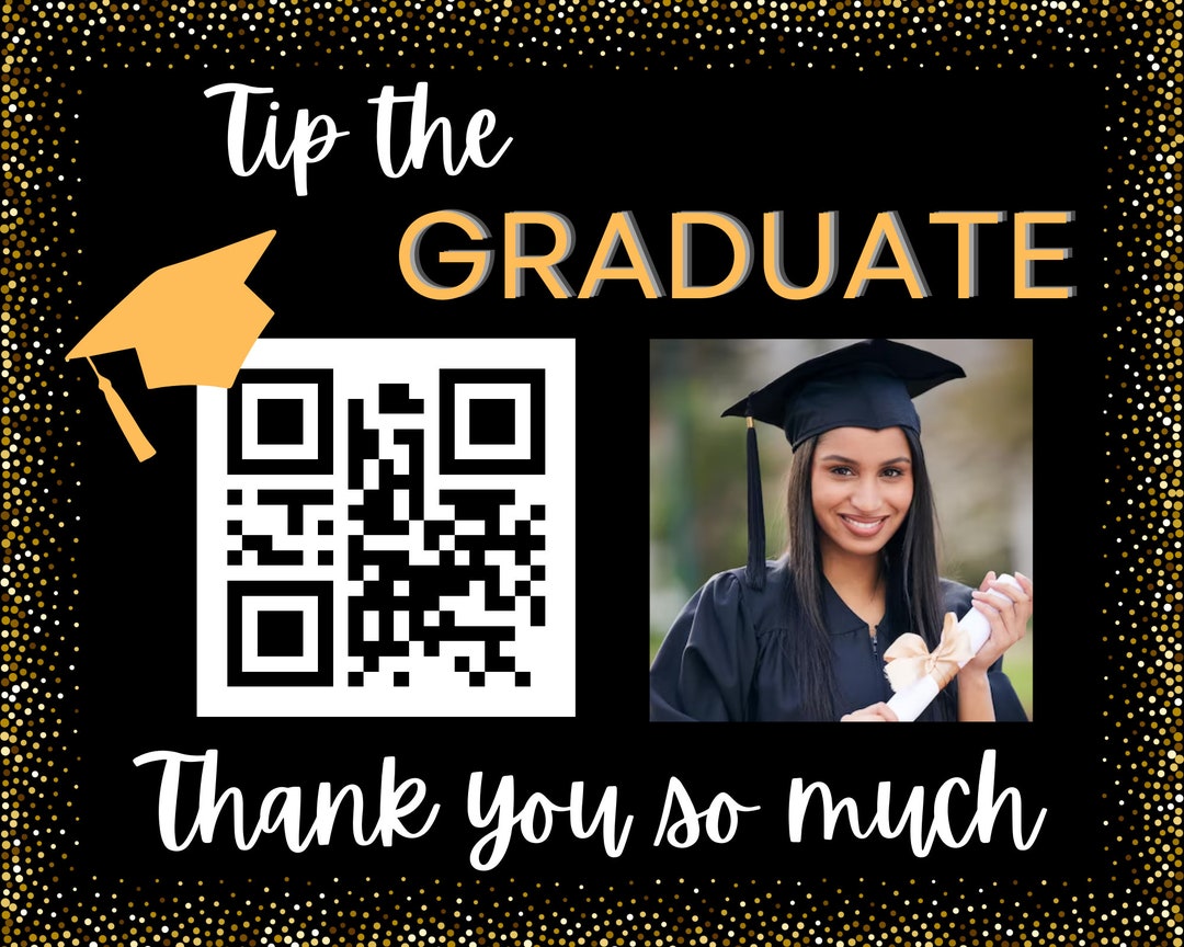 Graduation Gift Party Sign Template Graduation QR Code Digital Sign ...