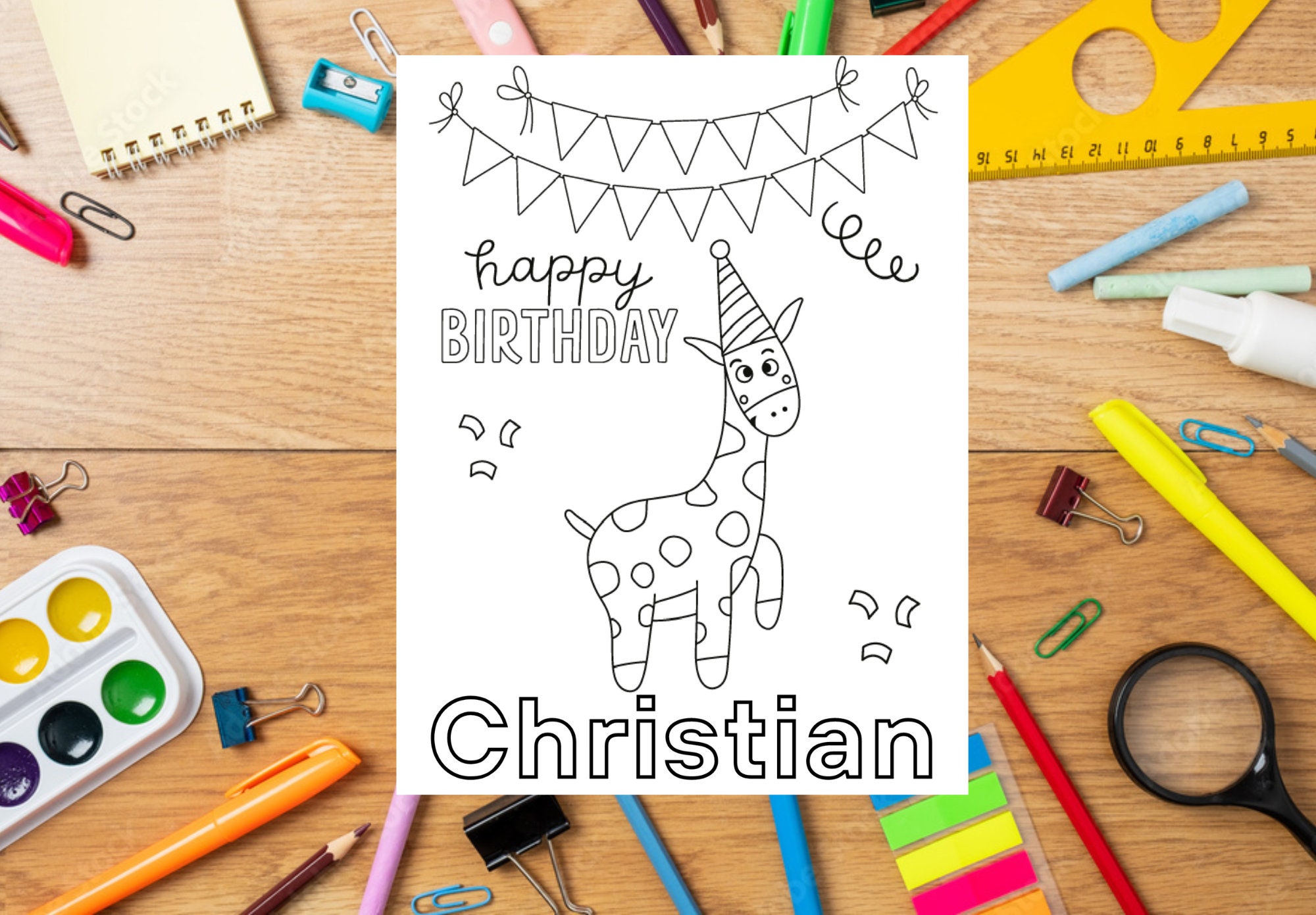 Customizable Birthday Coloring Pages for Kids Personalized Kids ...