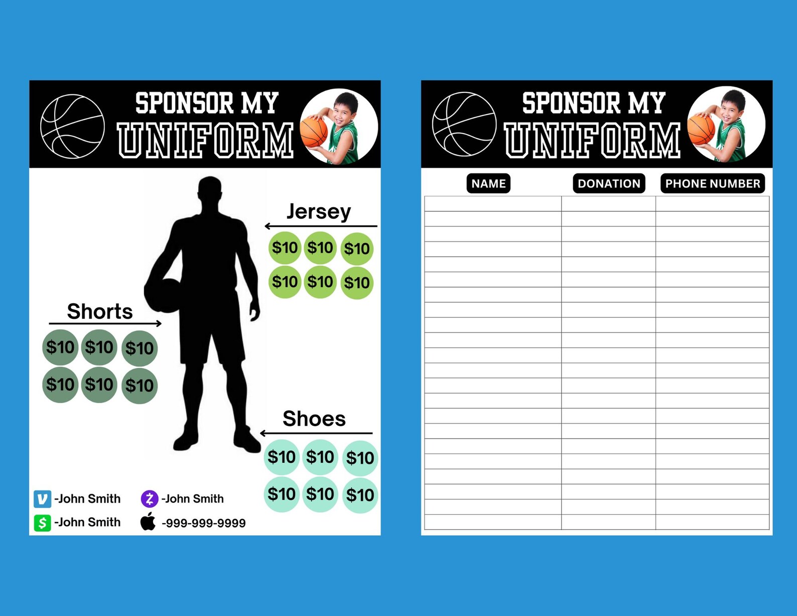 Personalized Basketball Fundraiser Template-basketball Sponsor My ...