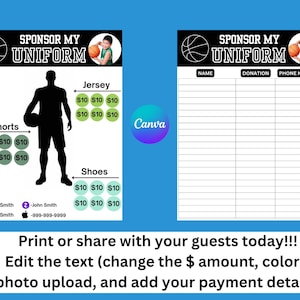 Personalized Basketball Fundraiser Template-basketball Sponsor My ...