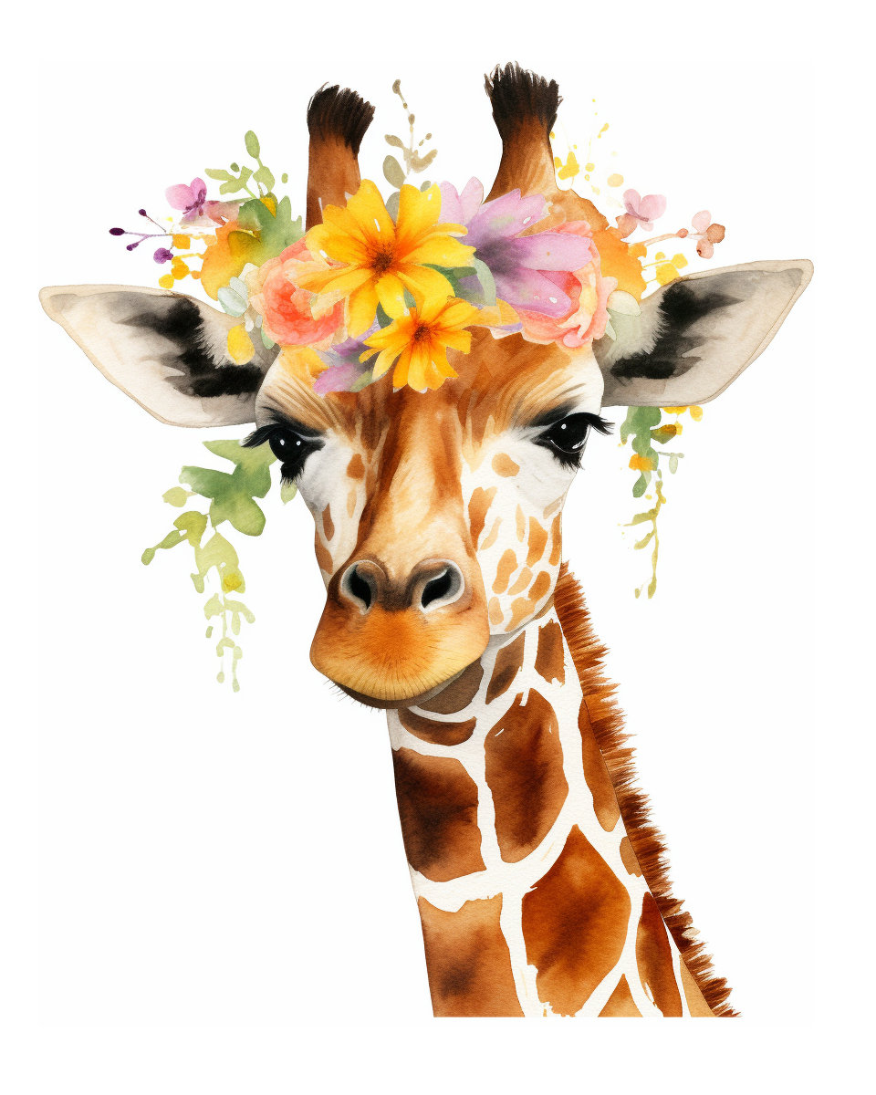 Giraffe Watercolor Digital Downloads Giraffe Clipart - Etsy