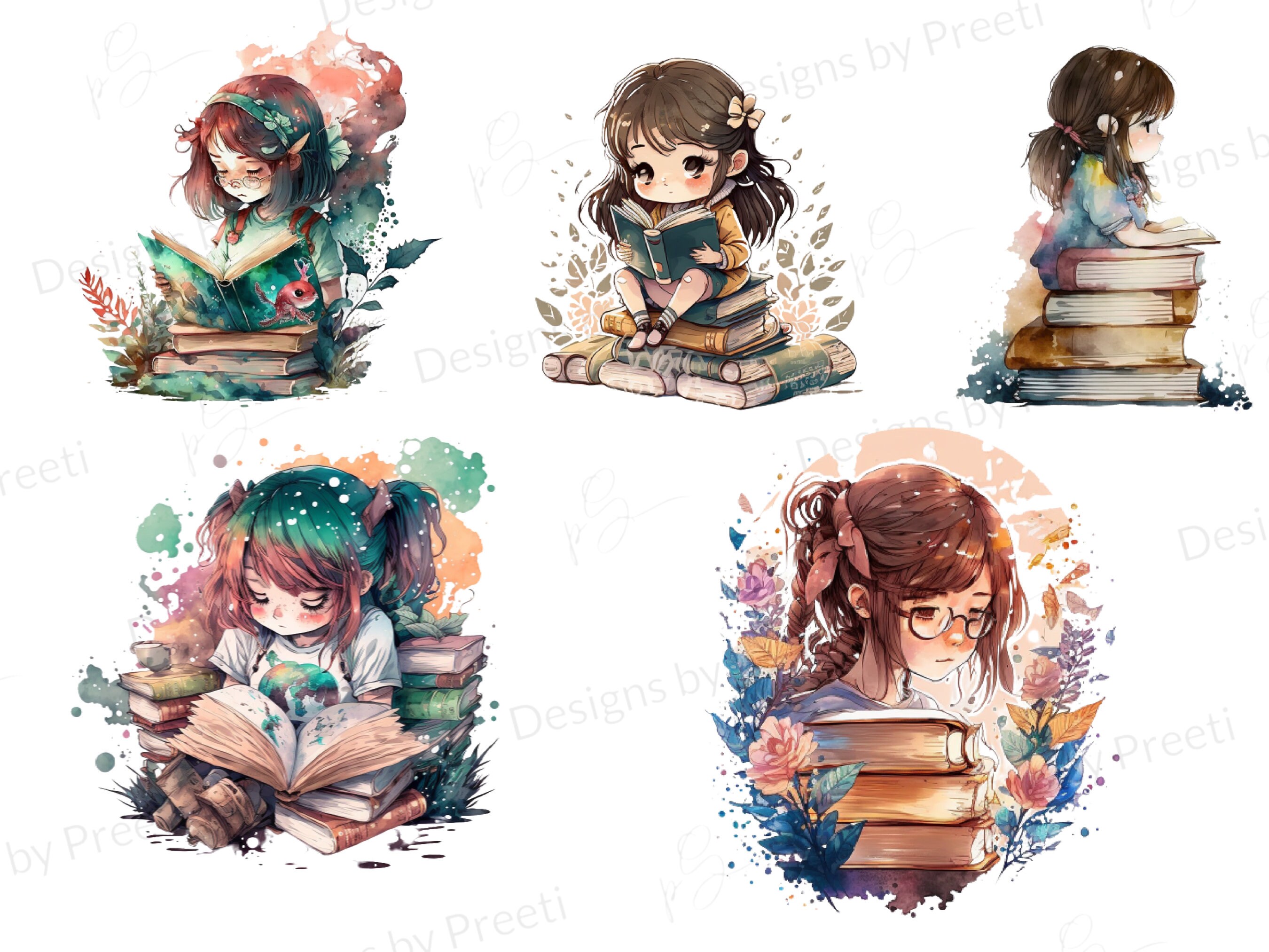 Anime Chibi Reading A Book