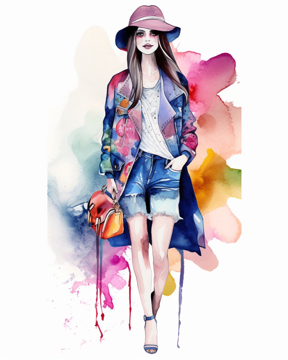 Fashion Girl Clipart Fashion Clipart Hair Clipart Coffee - Etsy