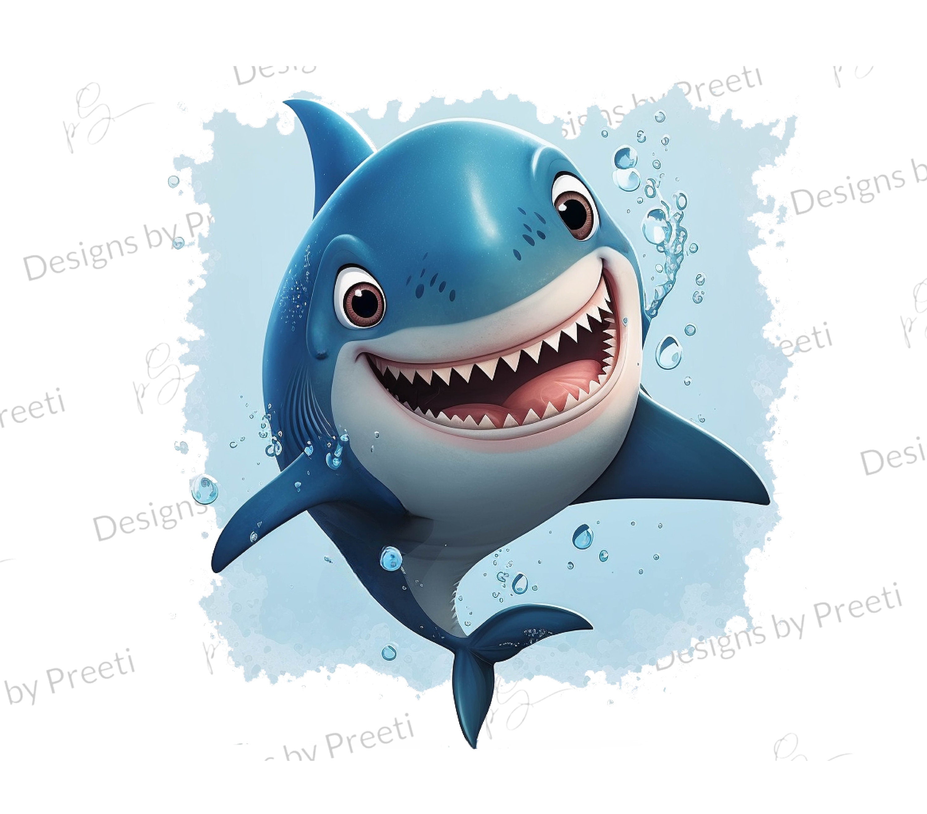 Shark Clipart Cute Shark Sharks Shark Party Digital Clip - Etsy
