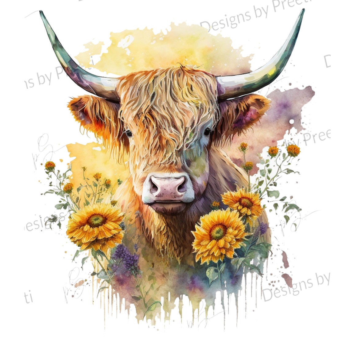 Highland Cow PNG Sublimation,cow PNG Sublimation,western Cow Png, Cow ...