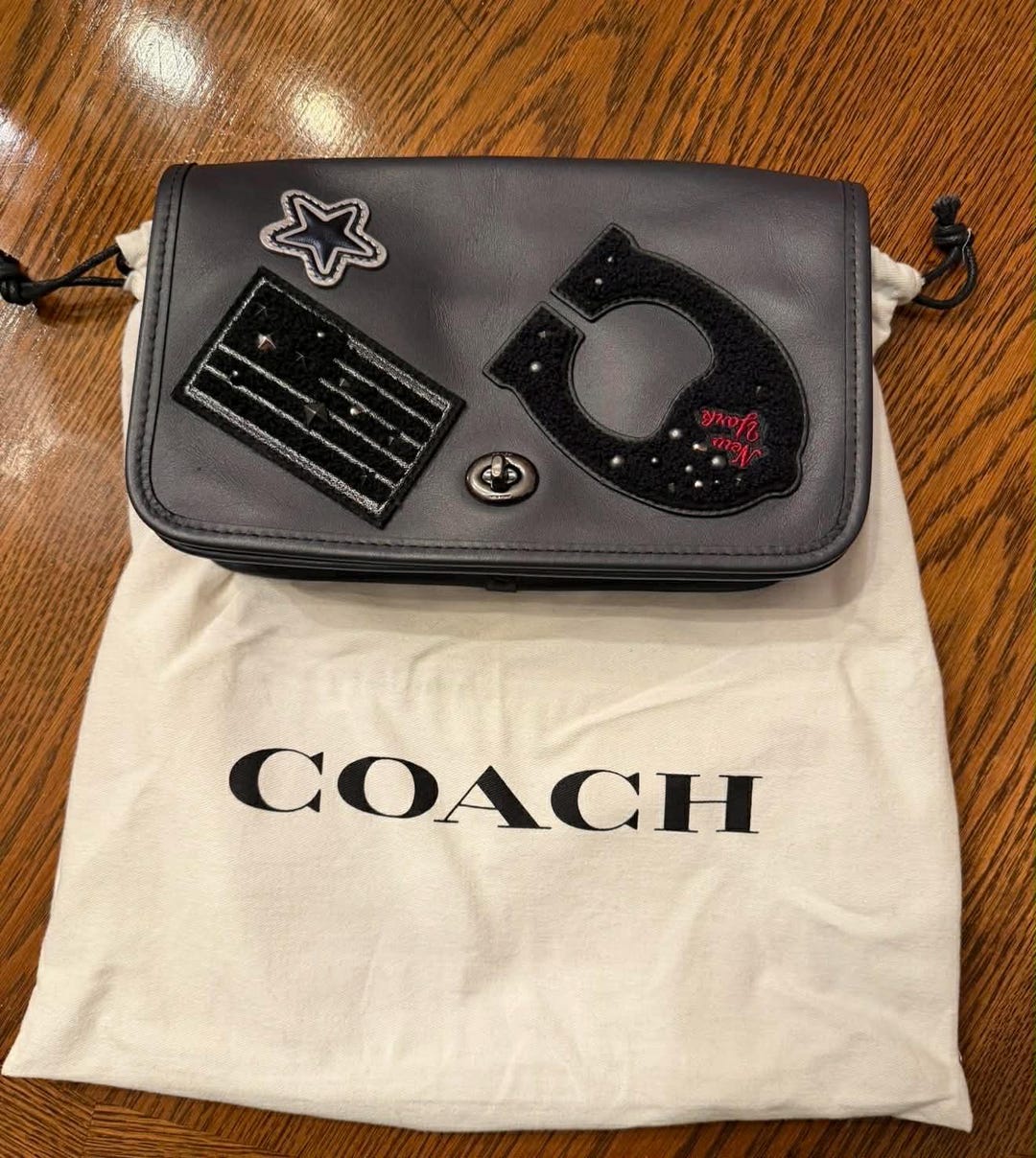 Authentic Coach Crossbody Varsity Paches Cowhide Leather Bag - Etsy