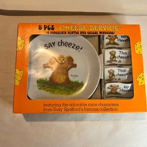 1976 Vintage NOS Enesco Suzy Zoo Cheese Service SUZY SPAFFORD Art ...