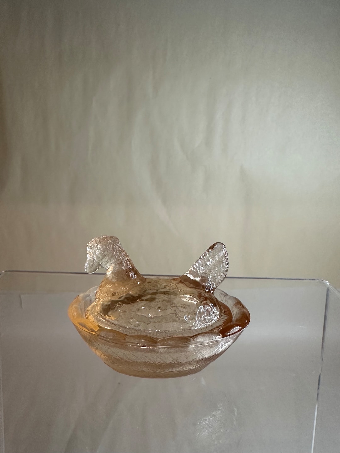 Vintage Mini Pink Depression Glass Style Hen on Nest Salt Cellar - Etsy