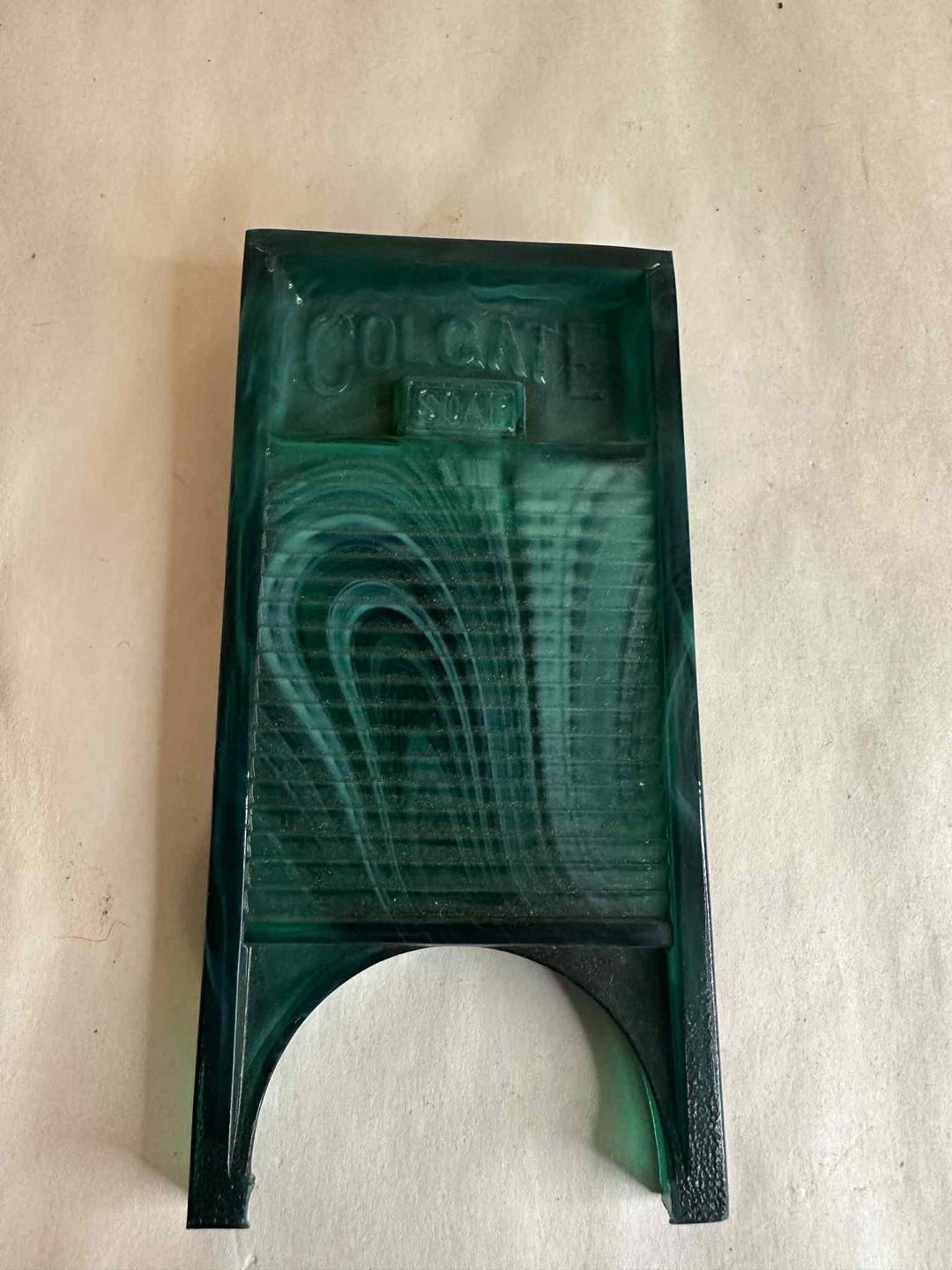 Vintage Colgate Soap Advertisement Miniature Glass Washboard Dark ...