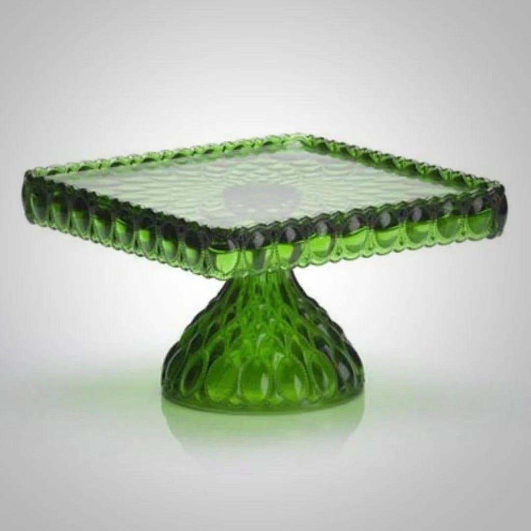 Emerald Green Square Large Cake Plate - Etsy