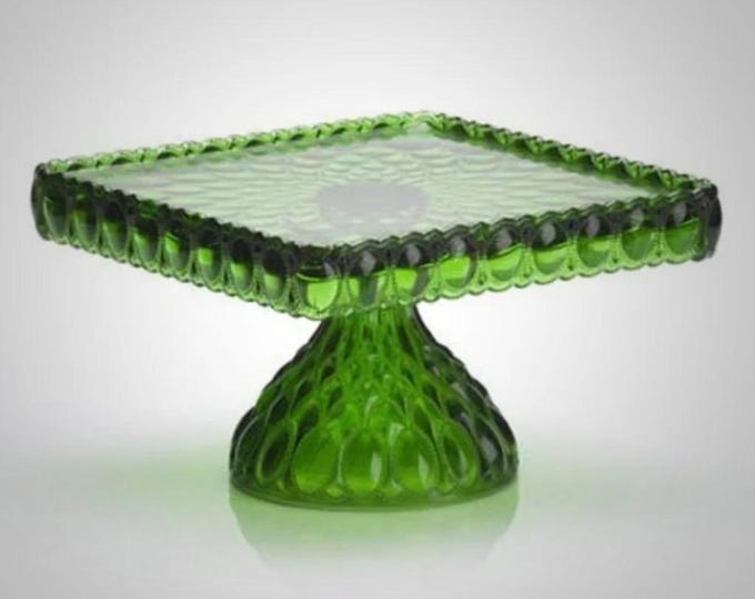 Emerald Green Square Large Cake Plate - Etsy