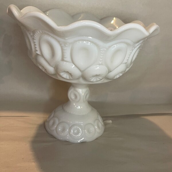 Milk Glass Compote - Etsy
