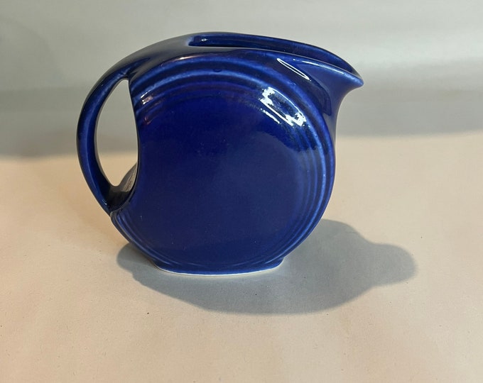 Vintage Cobalt Blue Mini Disc Pitcher - Etsy