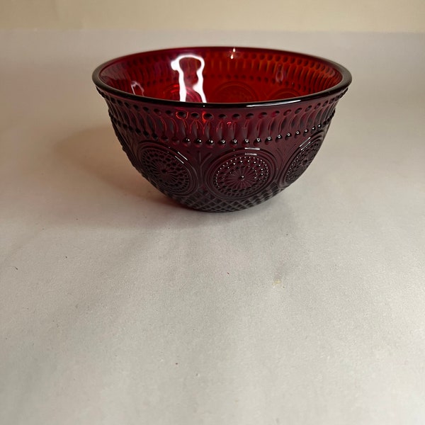 Red Glass Bowl - Etsy