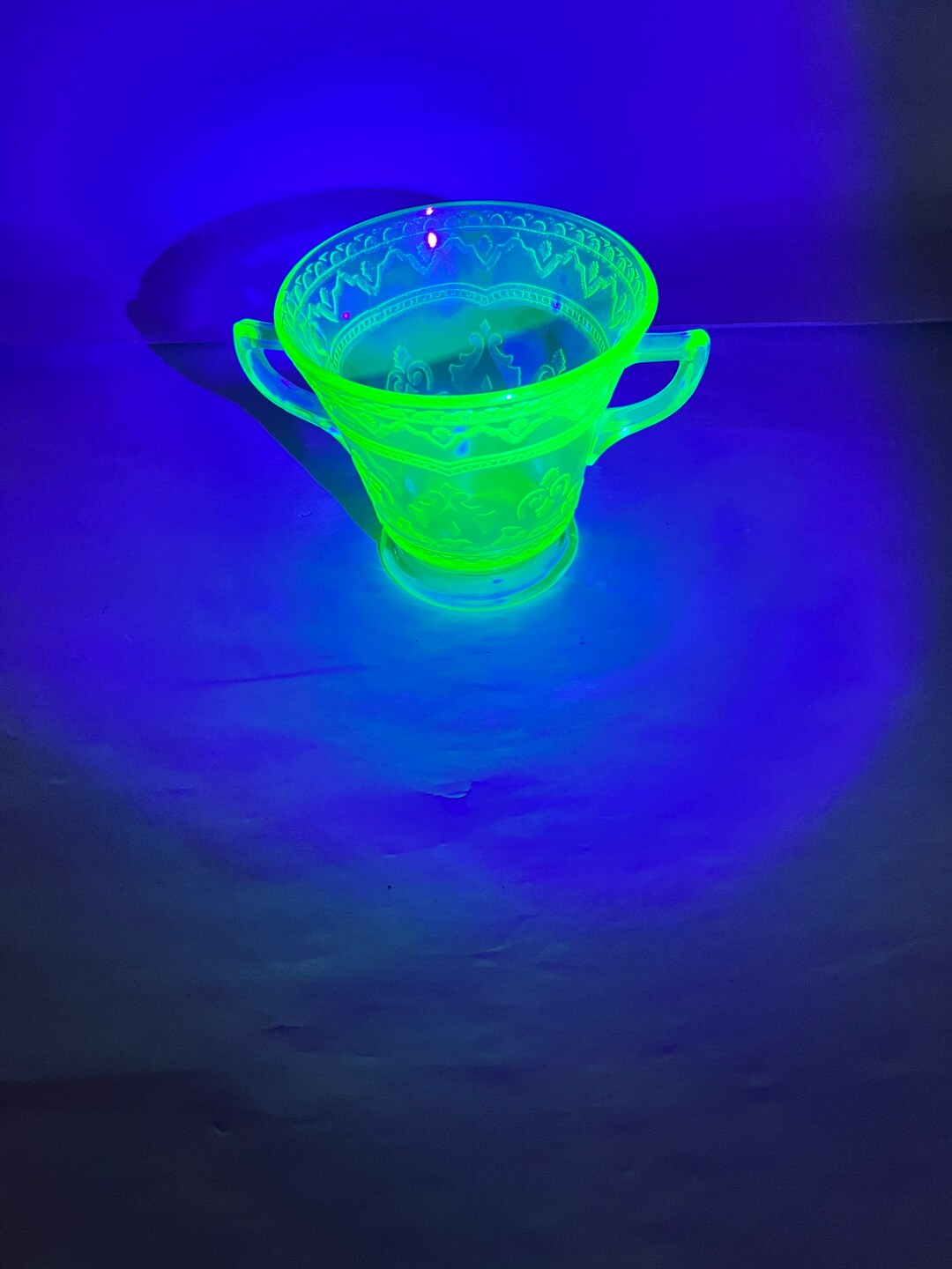 Patrician Spoke Pattern Green Depression Uranium Glass Sugar - Etsy