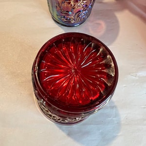 Imperial Glass Ruby Red Carnival Sunset Field Flower Pitcher W 4 ...