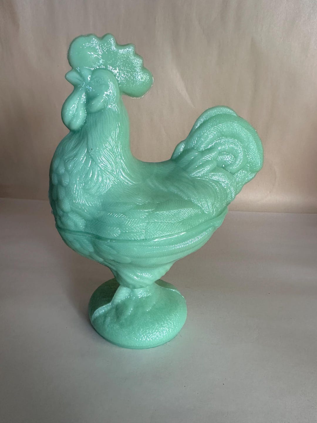 Jadeite Rooster Candy Dish - Etsy