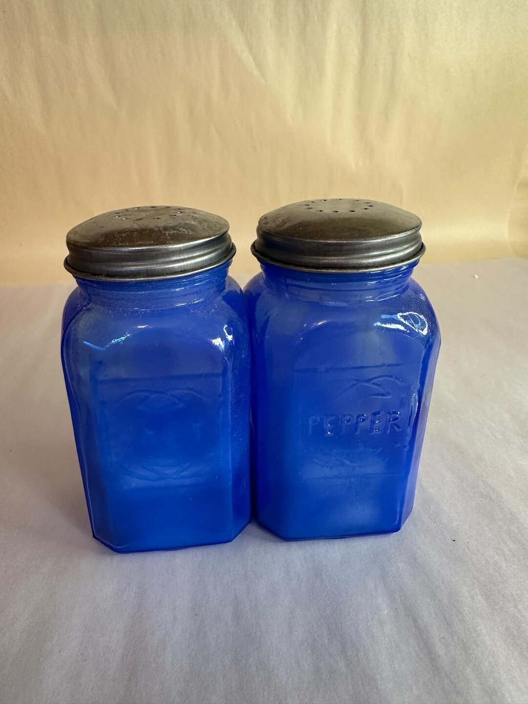Cobalt Blue Slag Salt and Pepper Shaker Set - Etsy