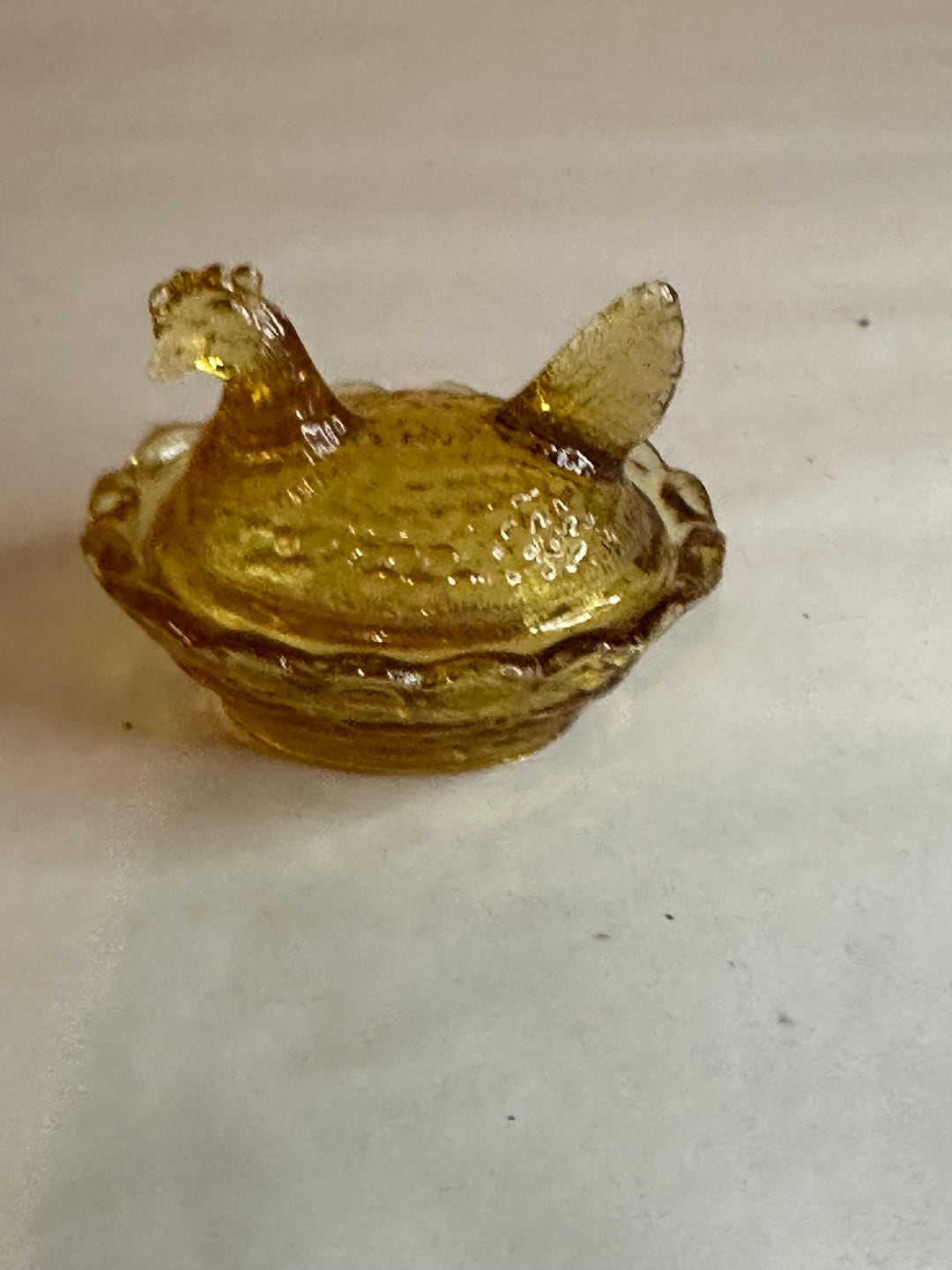 Vintage Mini Amber Hen on Nest Salt Cellar - Etsy