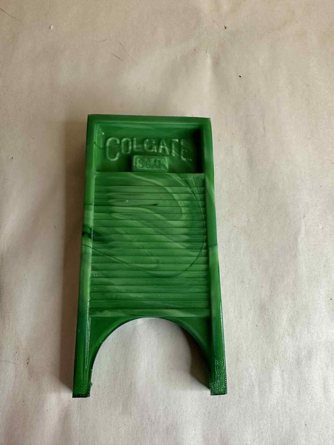 Vintage Colgate Soap Advertisement Miniature Glass Washboard Emerald ...