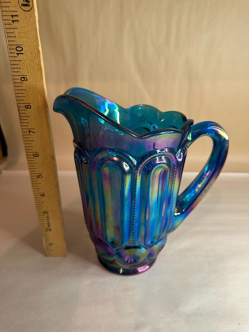 Moon and Star Colonial Blue Carnival 40oz Pitcher - Etsy