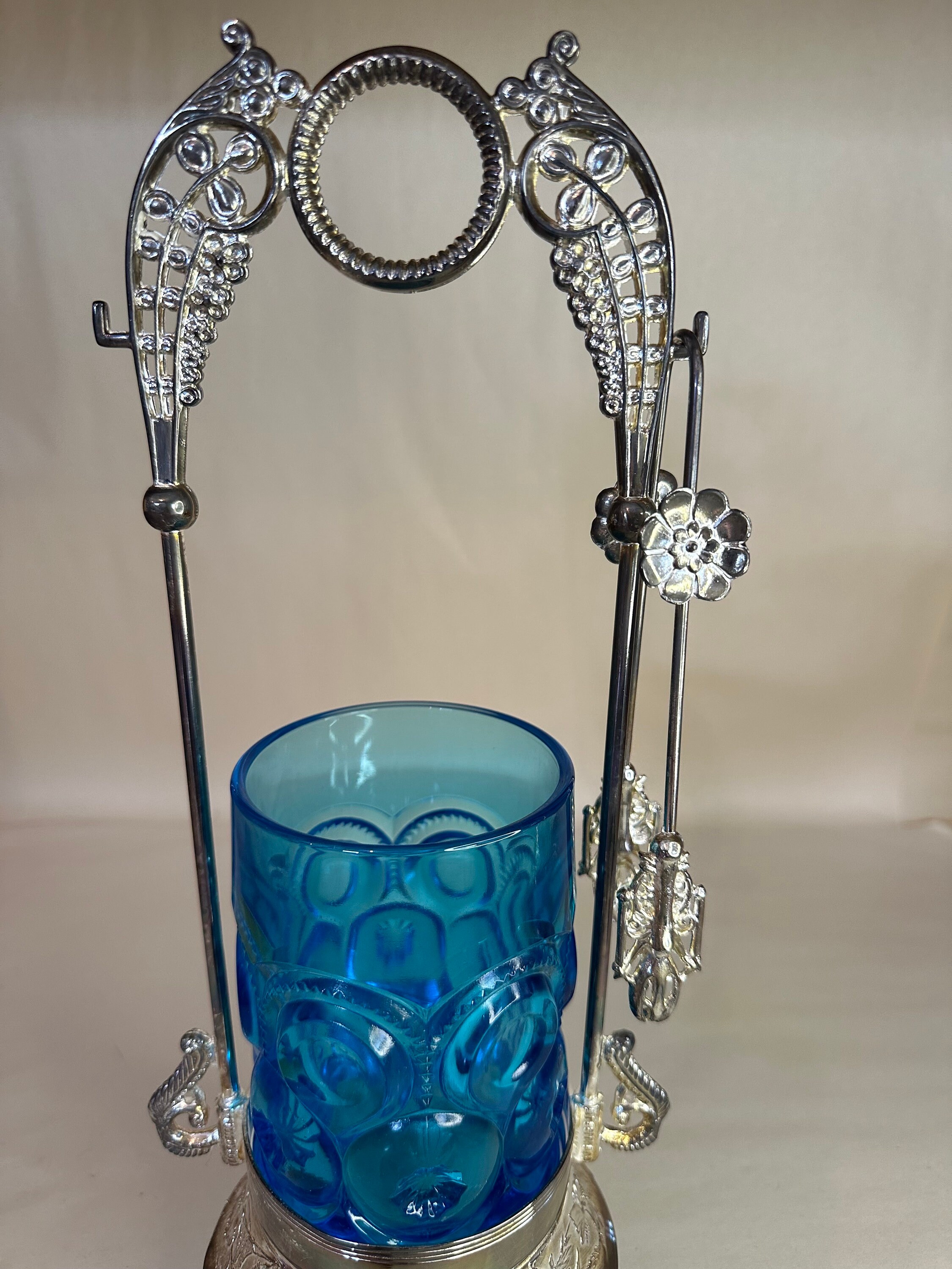 Moon and Star Colonial Blue Pickle Caster Insert With Caster - Etsy
